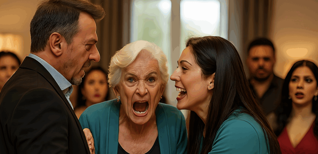 “This is all your fault!” the mother-in-law shouted, pushing the guests ...