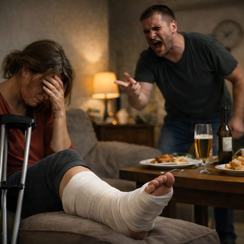 “I don’t give a damn about your bad leg,” her husband growled. “My mom ...